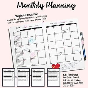 Undated Daily Planner - The Seed Planner - Weekly, Monthly & Yearly Organizer-Productivity Journal with Hourly Agenda, To Do List & Goals 2024 Pink