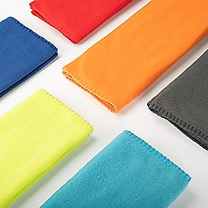 Fleece Throw Blanket bulk fleece blankets Solid Lightweight Warm Soft Cozy Pet-Friendly for Home Bed Sofa Couch Dorm Office Wedding Gifts Travel Airplane for Seasons (Assorted, Pack of 6-50x60 Inches)