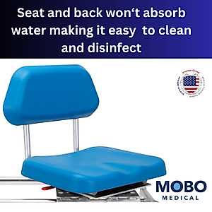 Mobo Sliding Shower Chair, Tub Transfer Bench with Swivel Seat - Adjustable Height, Locking Mechanism - Water Proof, 330 lbs Weight Capacity, Inside Shower for Elderly, Seniors, Handicap