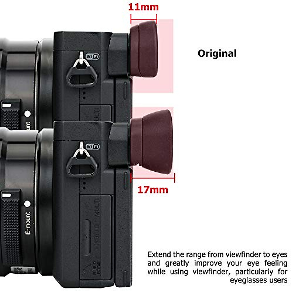 Soft Silicon Camera Viewfinder Eyecup Eyepiece Eyeshade for Sony A6600 A6500 A6400 Eye Cup Protector Replaces Sony FDA-EP17