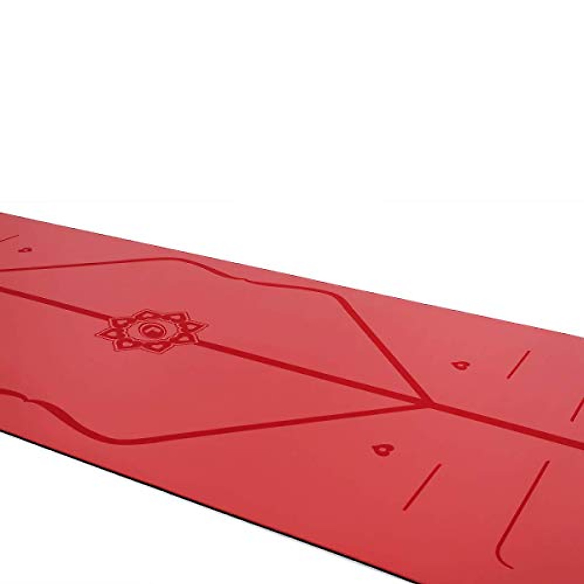 LIFORME Love Travel Yoga Mat- Free Yoga Bag, Patented Alignment System, Warrior-Like Grip, Non-Slip, Eco-Friendly, Ultra-Lightweight, Sweat Resistant, Long, Wide and Thick (Red)