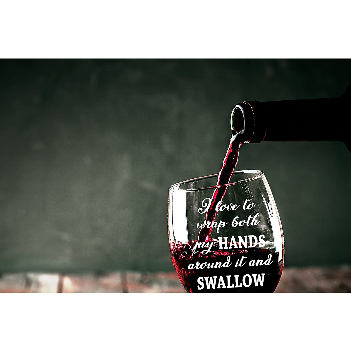 I Love to Wrap Both My Hands Around it and Swallow 15oz Funny Stemless Wine Glass Bachelorette Party Decor Bridesmaids Glass Perfect for Brides, Idea for Her Wife To Be Hilarious Event, Hosting Fun