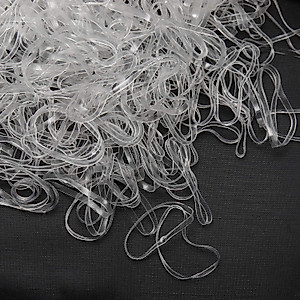 HOYOLS Clear Elastic Hair Rubber Bands, 1500pcs Mini Small Clear Ponytail Elastics Holders for Blond Kids Girls Hair No Crease Damage No Hurt 1 Inch TPU