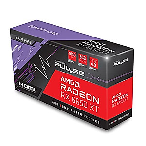 Sapphire 11319-03-20G Pulse AMD Radeon RX 6650 XT Gaming Graphics Card with 8GB GDDR6, AMD RDNA 2, Black