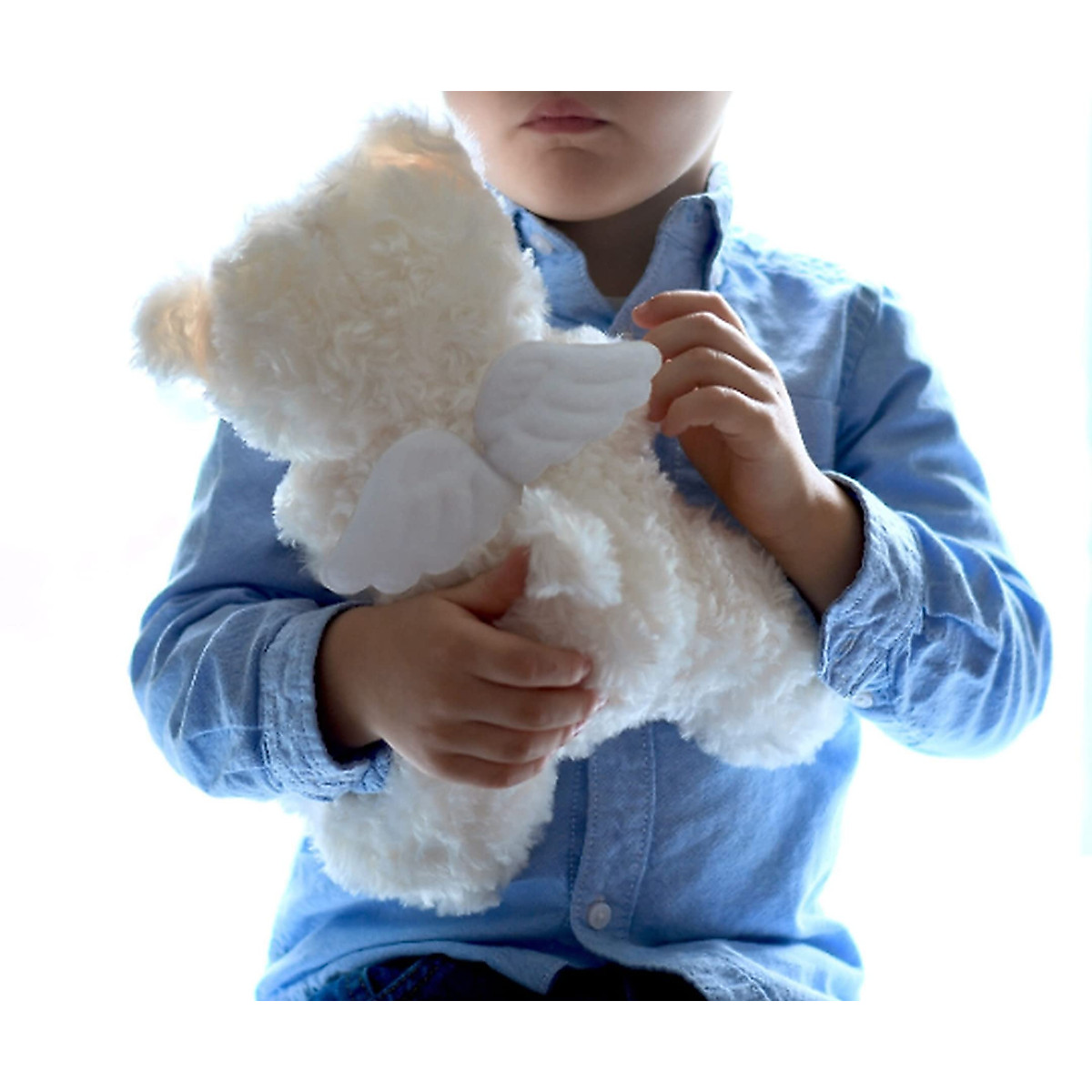 Cuddly Children's Sympathy Gift for Grieving Child, Stuffed Animal Angel Bear Plush with Gift Bag and Card for Memorial Funeral Present, Comfort Children for Loss of Loved One