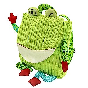 JERICETOY Toddler Backpack Cute Animal Mini Backpacks for Kids Preschool Ages 3+, Plush Backpack Preschool Backpack for3 4 5 6 Year Old Kids Gift- Frog
