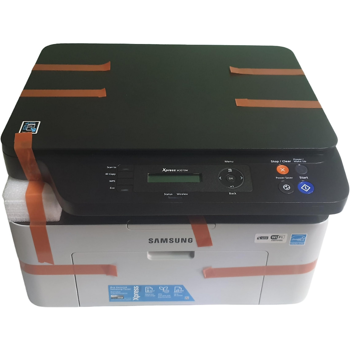 Samsung Xpress M2070W Wireless Monochrome Laser Printer with Scan/Copy, Simple NFC + WiFi Connectivity and Built-in Ethernet (SS298H)
