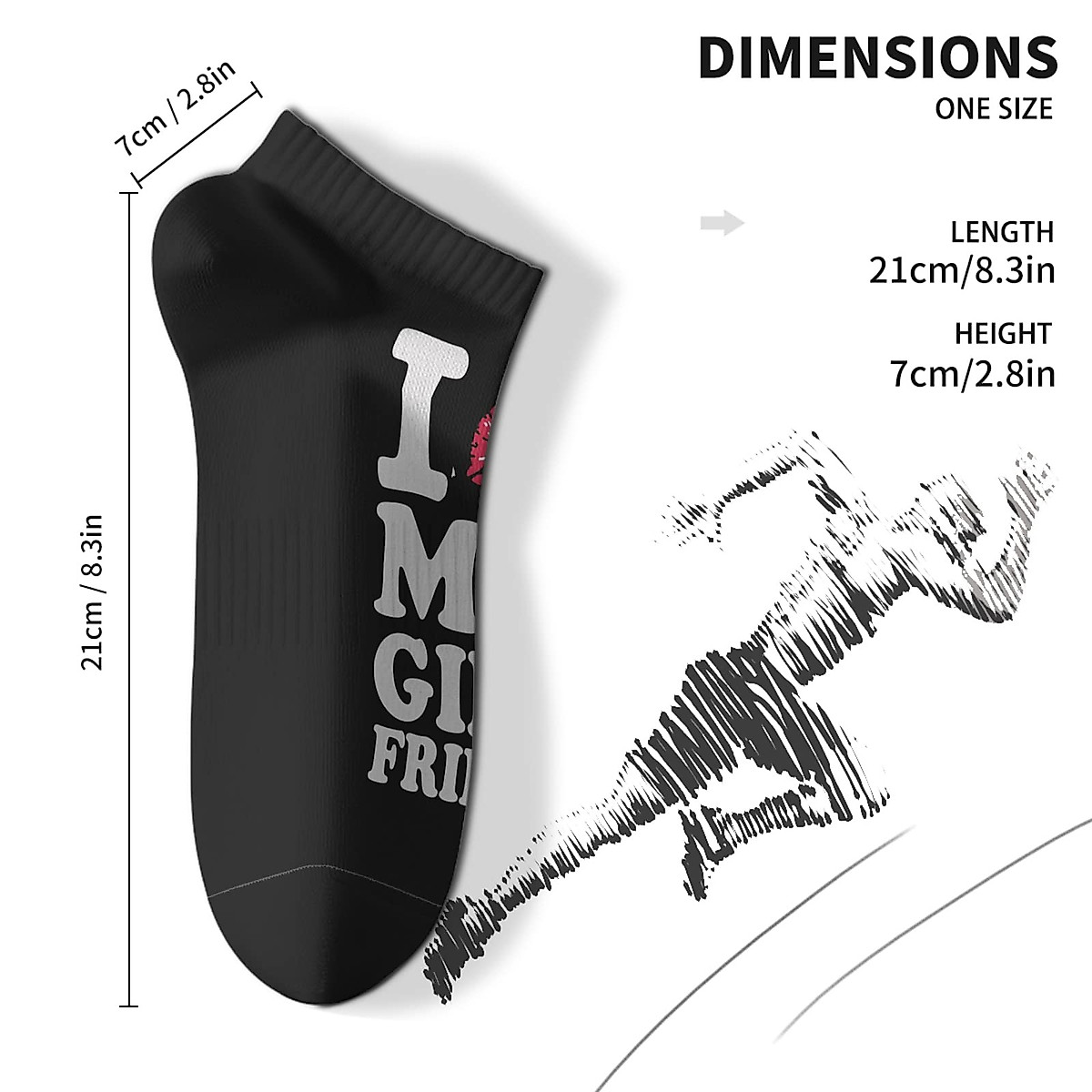 KEHUASW No Show Socks Valentines day Short Mens Sock No Show Dress Sock Funny i love my girlfriend Sock