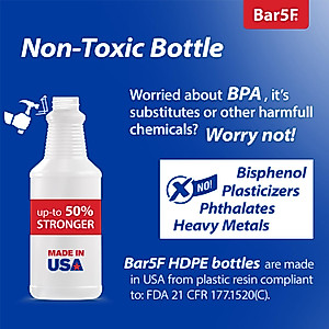 Bar5F Professional Sprayer 24-Ounce - 20 Foot Spray, Bleach Resistant, Adjustable Nozzle, All-Purpose, 3-Pack