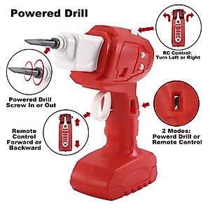 JOYIN 4 in 1 Take Apart Fire Truck Toys with Drill Converts to 5 Types of Fire Rescue Trucks Remote Control Car Fire Engine Trucks for Boys