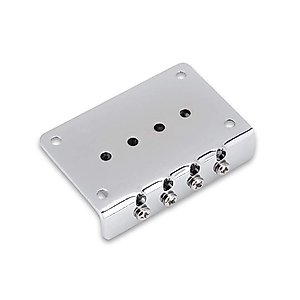 Hardtail Bridge, 4-string Fixed Bridge Replacement Parts for Cigarbox Electric Guitars Ukulele (Silver) 4 String Guitar Bridge 4 String Fixed Bridge