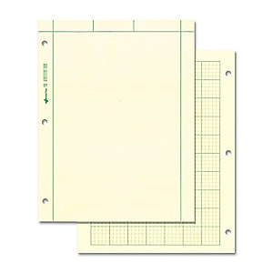 National Computation Pad, 5 x 5 Quad Ruling and Unruled, 8.5" x 11", 200 Sheets (42389), Green