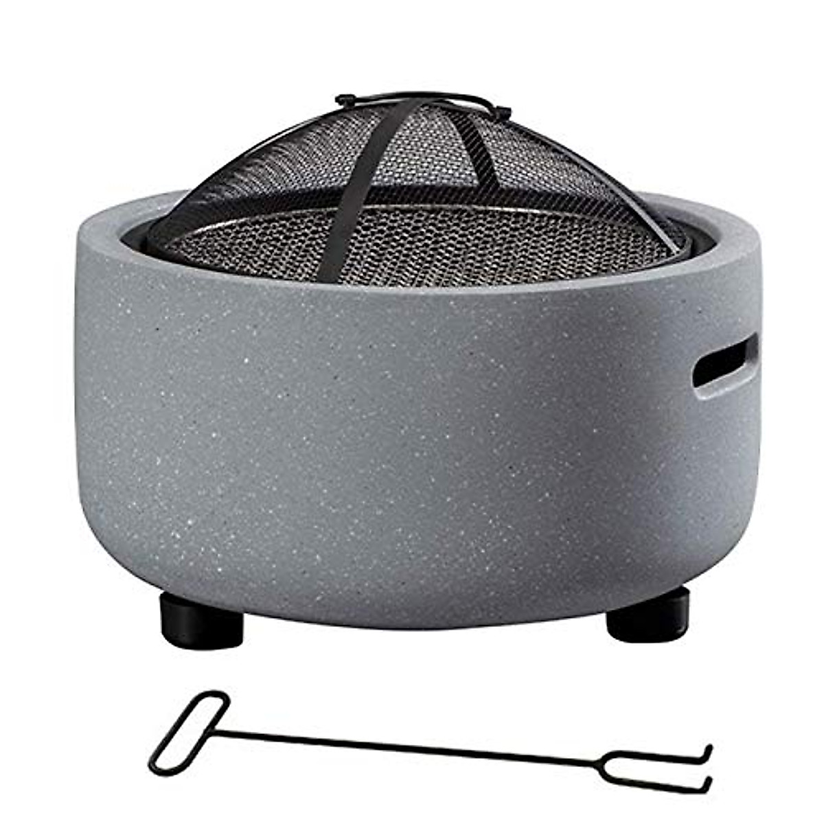 Wyxy Brazier for Garden and Patio, Barbecue Camping Bowl Barbecue with Poker, Barbecue Rack, Mesh Cover, Grate with Mesh Cover 45 35cm
