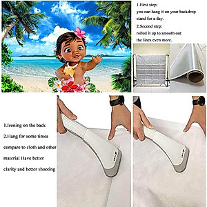 MMY 5x3ft Baby Moana Backdrop 1st Birthday Party Banner Supplies Summer Tropical Coconut Palm Tree Ocean Background Princess Baby Shower Moana Wallpaper Photobooth Props