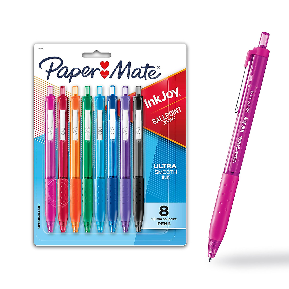 Paper Mate InkJoy 300RT Retractable Ballpoint Pens, Medium Point (1.0mm), Assorted, 8 Count