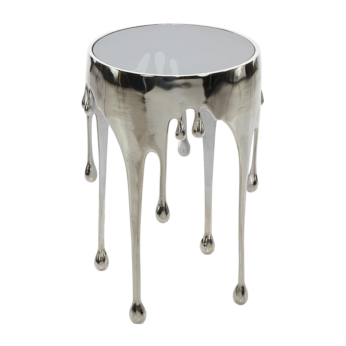 Deco 79 Contemporary Aluminum Accent, Side Table 16" x 16" x 25", Silver