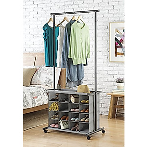 Whitmor 16-Cubby, Gray Garment Rack