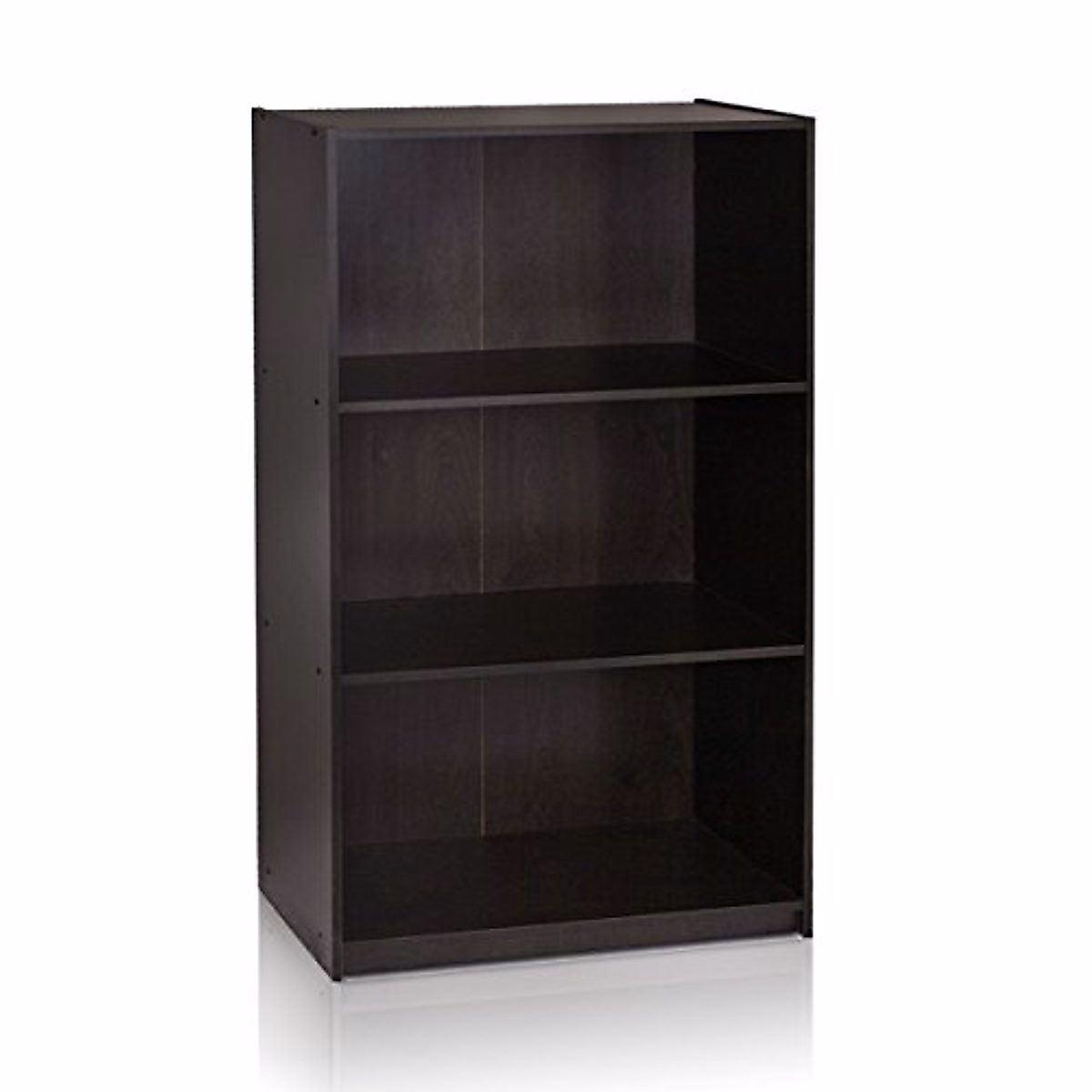 Furinno Basic 3-Tier Bookcase Storage Shelves, Espresso & Simplistic Study Table, Espresso