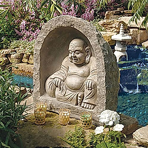 Design Toscano CS40170 Buddha Sanctuary Asian Garden Statue, Faux Stone Finish