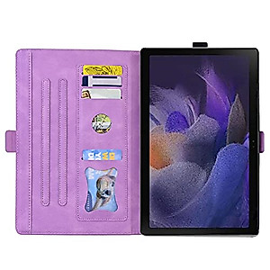 Linbol Case for Samsung Galaxy Tab A8 10.5 inch Tablet 2022 SM-X200 SM-X205 Folio Stand Magnetic Shell Cover,Slim Embossed Floral Samsung Galaxy Tab A8 10.5 Inch(2022)
