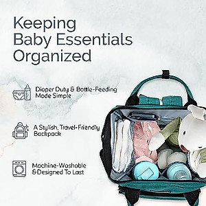 KiddyCare Diaper Bag Backpack | Baby Diaper Bags with Changing Station for Mom | Multifunction Travel Back Pack Maternity Baby Bags Waterproof Tote Bag Spacious, Unisex Stylish | Gray