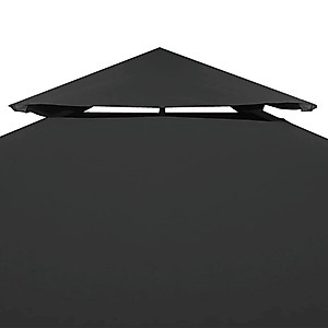 2-Tier Gazebo Top Cover,Hardtop Gazebo,Lawn Gazebo,Yard Gazebo,Carport Gazebo,Deck Gazebo,Camping Gazebo,for Patio,Backyard,Garden, Patio, Lawns,1 oz/ft2 13.1'x9.8' Anthracite