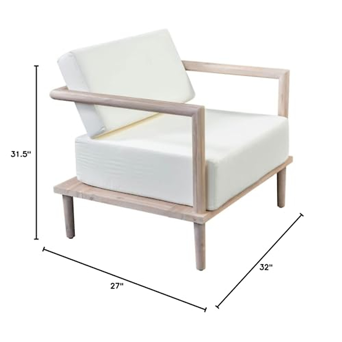 Tov Furniture Emerson Cream Outdoor Lounge Chair (Cream)