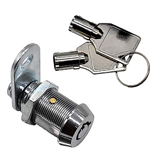 2Pcs Tubular Cam Lock 1 inch Cabinet Lock Keyed Alike with Chrome Finish for Vending Machine Tool Box Mailbox ATM