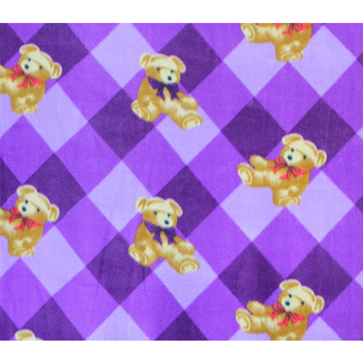 Polar Fleece Fabric Prints *Teddy Purple Checkers* / 60" Wide/Sold by The Yard N-348