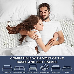 Full Size Mattress 6 Inch Memory Foam Mattress Full In A Box - Cooling Green Tea Full Bed Mattresses With Bamboo Cover, Fiberglass Free Mattress Made In USA, CertiPUR-US