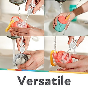 Nuby Bottle and Cup All Around Cleaning Brush Set, Cleans Straw, Spout, Nipple, Lids, and Hard to Reach Areas