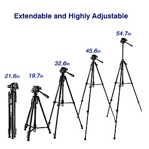 Laser Level Tripod with Carry Bag, Elikliv Lightweight Adjustable Aluminum Alloy Tripod Stand for Rotary and Line Lasers (Support 1/4” and 5/8" Mounting Thread)