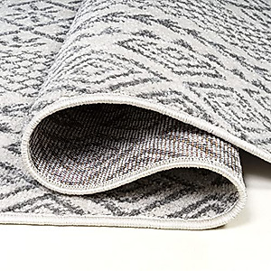 JONATHAN Y MOH107A-5 Athens Modern Geometric Boho Rug Indoor Area-Rug, Moroccan, Farmhouse, Southwestern Easy-Cleaning,Bedroom,Kitchen,Living Room,Non Shedding, Gray/Cream, 5 X 8