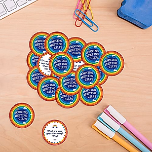 ABCxGOOD 50 Morning Meeting Chips for Student - Conversation Starters for PreK-2nd gr Classroom - Morning Meeting Classroom Set Cards for Question Ideas and Icebreaker Activity