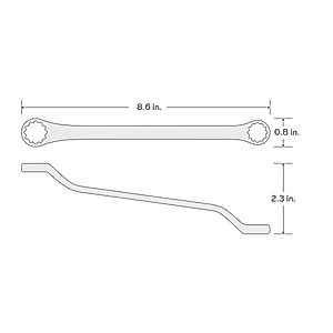 TEKTON 1/2 x 9/16 Inch 45-Degree Offset Box End Wrench | WBE23313