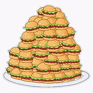 Pile of Krabby Patties Sticker Vinyl Bumper Sticker Decal Waterproof 5"
