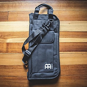 Meinl Percussion Drum Stick Bag with Extra Outside Pocket and Floor Tom Hooks – for Mallets, Brushes and Accessories, Black, Standard (MSB-1)