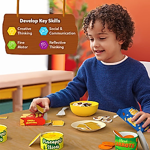Skillmatics Pretend Play Grocery Set - 10 Containers, 100+ Play Food Items for Child's Play, Back-to-School Play Kitchen Accessories, Toy Kitchen, Fruits & Veggies, Gifts for Kids & Toddlers Ages 3-7
