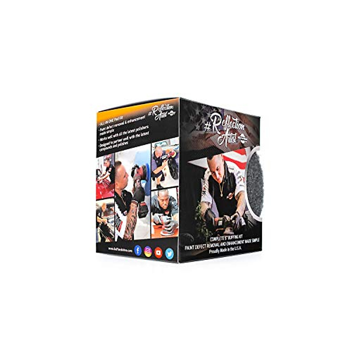 The Rag Company - Buff and Shine Reflection Artist Complete 5" Buffing Kit - Combination of Five Pads, URO line, Easy to Use Combo