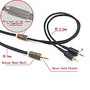 NewFantasia 2.5mm Trrs Balanced Male 6N OCC Copper Silver Plated Cord 2.5mm Balanced Cable Compatible with Sony MDR-Z7, MDR-Z7M2, MDR-Z1R Headphone Walnut Wood Shell