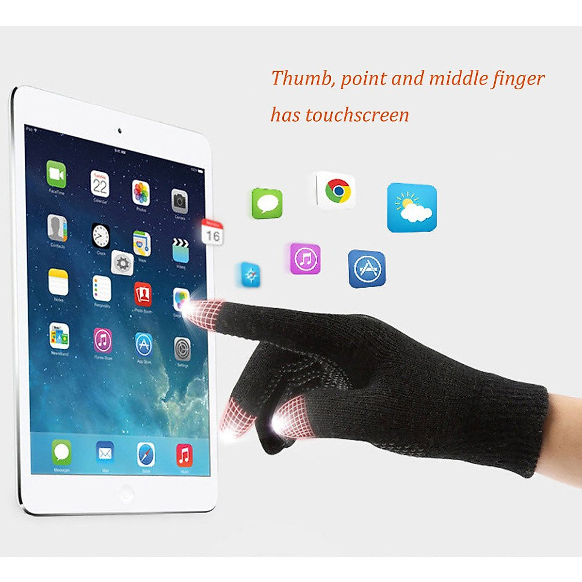 HINDAWI Winter Beanie Hat Scarf Gloves Set for Women Slouchy Snow Knit Skull Cap Infinity Scarves Touch Screen Gloves Mittens