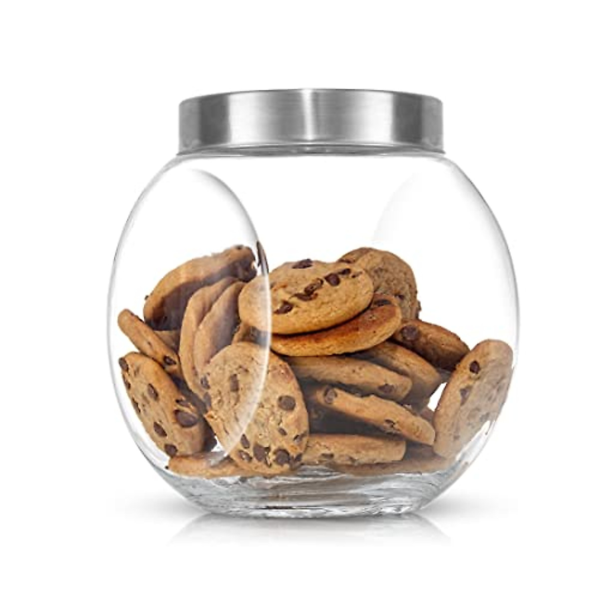JoyJolt All-Sides Cookie Jar. Set of 2 Cookie Jars for Kitchen Counter with Lids, Candy Jar, Dog Treat Container, Laundry Detergent Container, Large Canisters, Half Gallon Glass Jar with Lid Airtight
