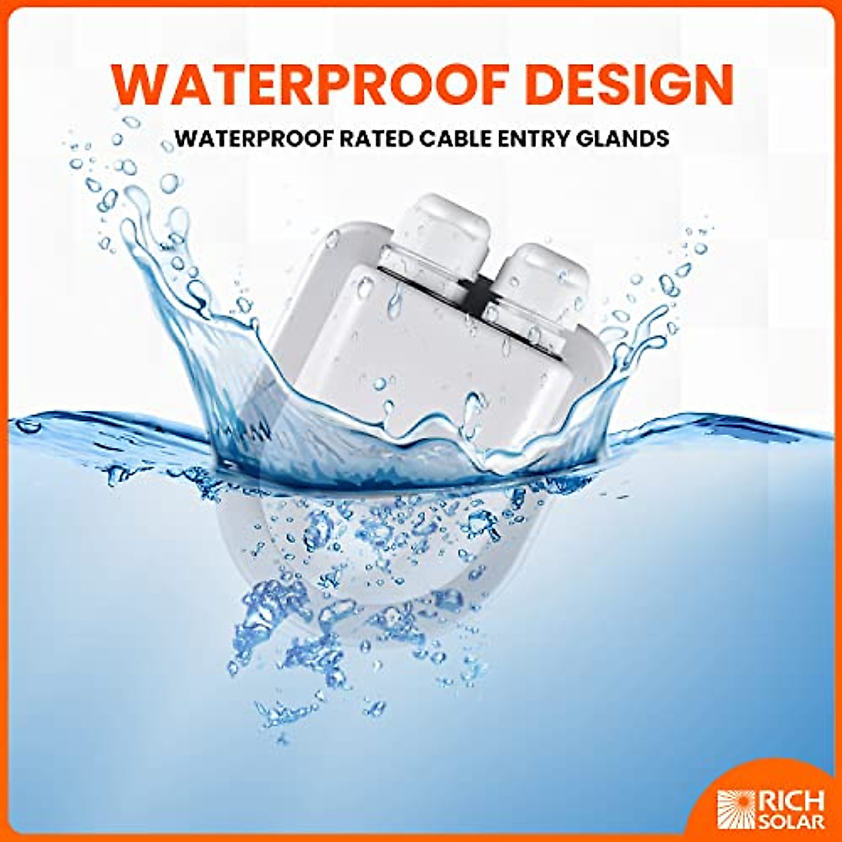 RICH SOLAR Solar Double Cable Entry Gland Box Solar Double Cable Entry Housing for RV Trailer Boat All Cable