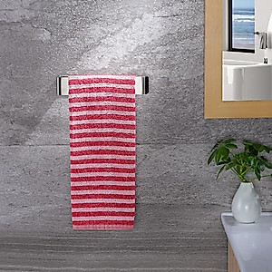 YIGII Hand Towel Holder, Self Adhesive Hand Towel Bar, Bathroom Towel Rack Stick on Wall, No Drilling Towel Hanger, Stainless Steel Brushed Silver