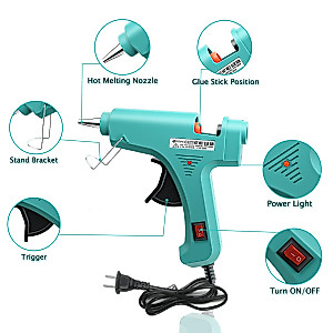 GuiBiLoo Hot Glue Gun, Mini Hot Glue Gun for Class Project, Small Hot Melt Gun With 30 Glue Sticks for School Crafts DIY Arts Quick Home Repairs (Multicolored, 8 Pcs)