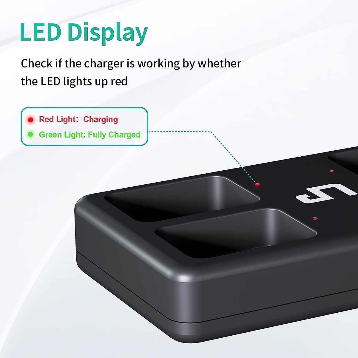 LP Rechargeable 9V Lithium Batteries - 600mAh Long Lasting LI-ion Batteries with Micro USB Charging Station - 4-Pack 9 Volt Batteries