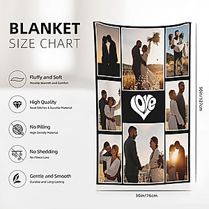 XIAYUEHUA Custom Blanket with Photo - Personalized Picture Throw for Couple Gifts Customized Flannel Blankets for Adult Kid Birthday Fathers Mothers Valentines Day Gift 50" L x 30" W
