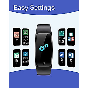 GRV Fitness Tracker Non Bluetooth Fitness Watch No App No Phone Required Waterproof Pedometer Watch with Steps Calories Counter Sleep Tracker for Men Women Kids Parents (Black)