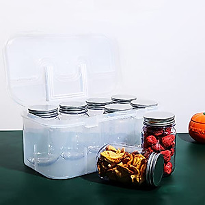 Party Club of America PCA 8 Pack 16oz Plastic Jars with Sliver Lids Set Food Storage Jar for DIY Food Preserve Jams Honey Yogurt Bead Organizer Bead Storage Box Sewing Box - BPA Free