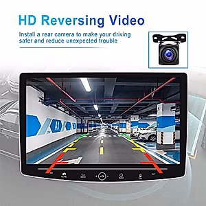 Hikity Android 11 Single Din Car Stereo 10.1" Angle Adjustable Touchscreen Car Radio, Wireless Apple Carplay Android Auto, Support GPS/WiFi/HiFi/Bluetooth Call Music/FM/SWC/Backup Camera
